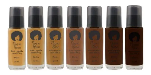 Kit 7 Base Negra Rosa Dark Base Para Piel Negra | MercadoLibre