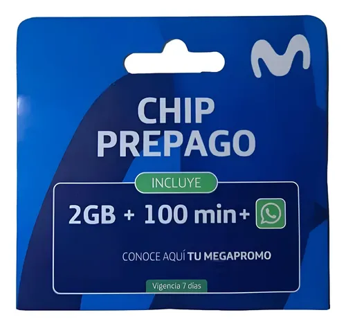 Chip Prepago Movistar 2 Gb + 100 Minutos 3 En 1 | Cuotas sin interés