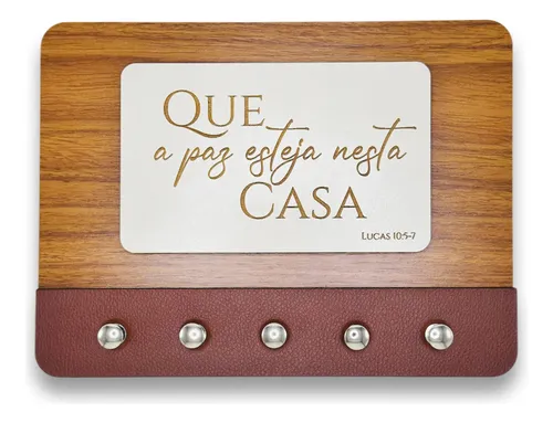 Porta Chaves Mdf Acabamento Em Couro E Frases Personalizadas | MercadoLivre