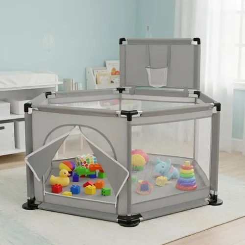 Corral Bebe Infantil Hexagonal Gimnasio De Juegos 135x64cm | Envío gratis
