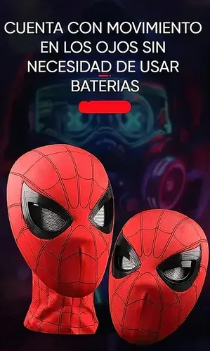Mascara Spider Man Ojos Movibles Disfraz Cosplay Halloween | MercadoLibre