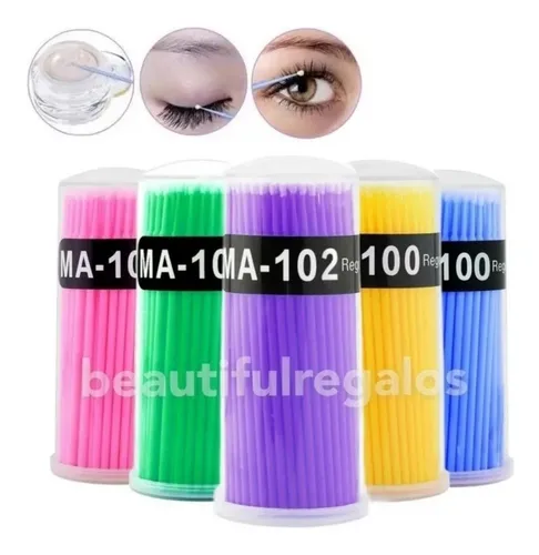 Microhisopos X100 Extensiones De Pestañas Permanente Tinte Mercadolibre