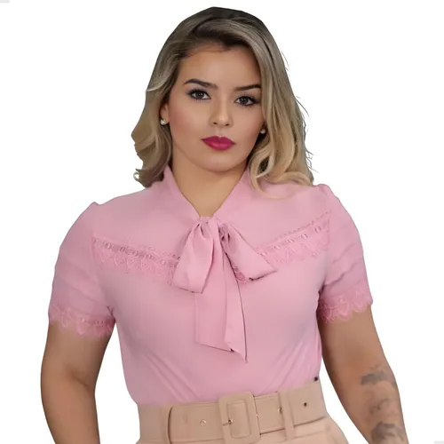 Blusa Manga Curta Feminina Social Elegante Estilosa Soltinha Mercadolivre