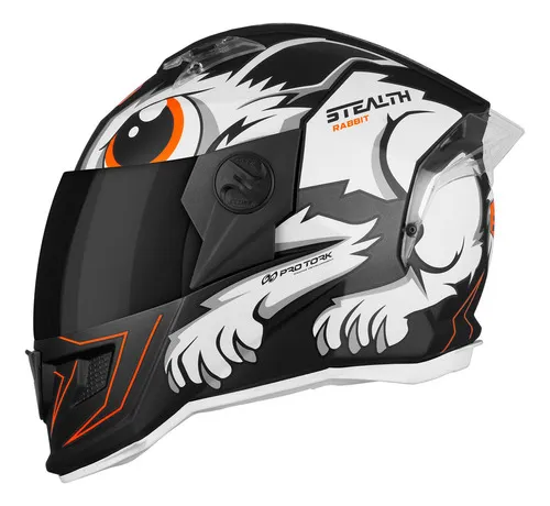 Capacete Moto Fechado Integral Stealth Rabbit Viseira Fumê Cor Preto ... Capacete Moto Fechado Integral Stealth Rabbit Viseira Fumê Cor Preto ...