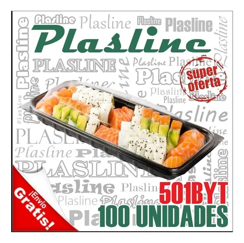 Bandeja Plastica Descartable Bandex Costilla 501 Sushi X 100 Bandeja Plastica Descartable Bandex Costilla 501 Sushi X 100