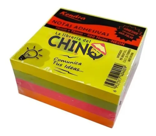 Taco Notas Adhesivas Kendra Colores Fluo 76x76mm 400 Hojas Mercadolibre