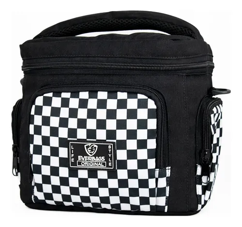 Bolsa Térmica Fitness Master Marmita Preto Xadrez Lancheira Bolsa Térmica Fitness Master Marmita Preto Xadrez Lancheira