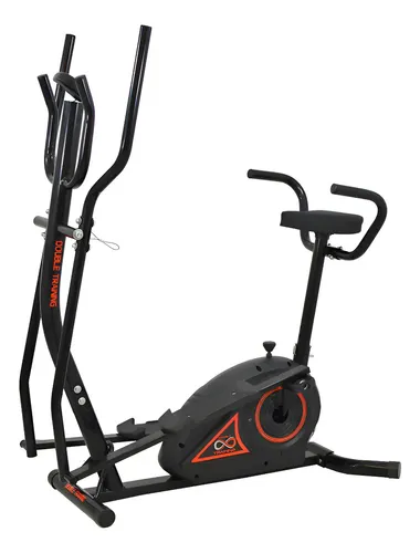Elíptico + Bicicleta Double Training 2x1 Monitor Poli Sports Preto ...