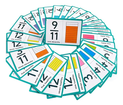 Tarjetas De Matemáticas De Fracciones Juego De Fracciones Pa | MercadoLibre