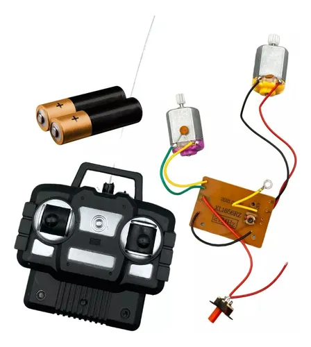 Kit Controle + Receptor 27mhz 4-canais + 2x Motor 5v L Kit Controle + Receptor 27mhz 4-canais + 2x Motor 5v L