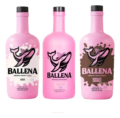 Licor Ballena Morango + Coco +chocolate 750ml Kit 3 Original | Frete grátis