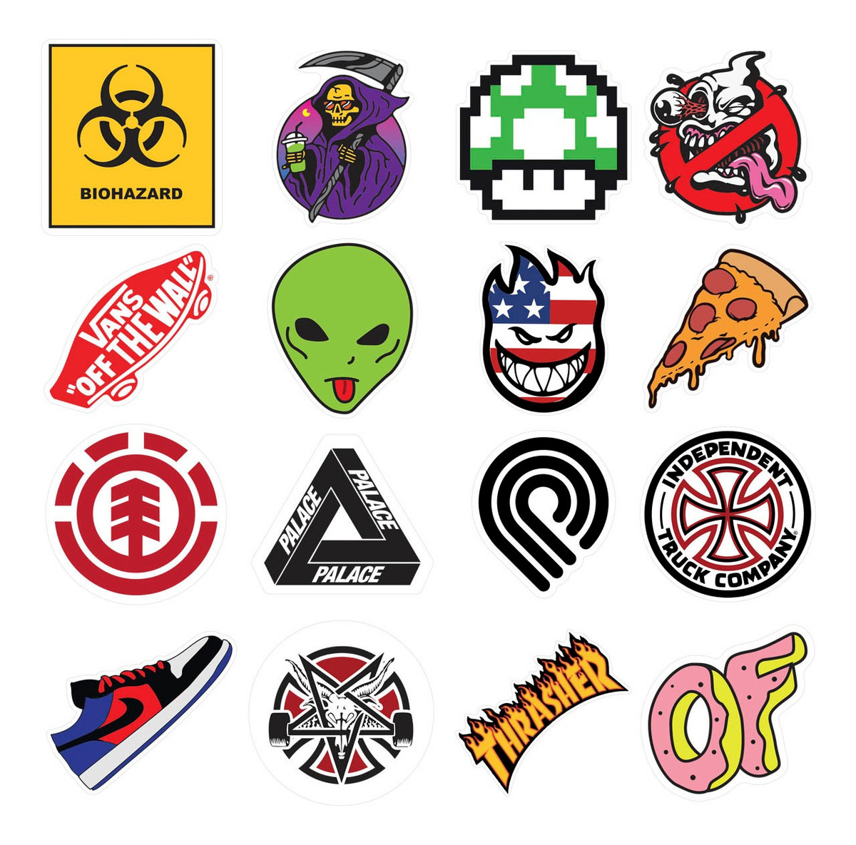 Kit 64 Adesivo Skate Marcas Stickers Skateboarding | Parcelamento sem juros