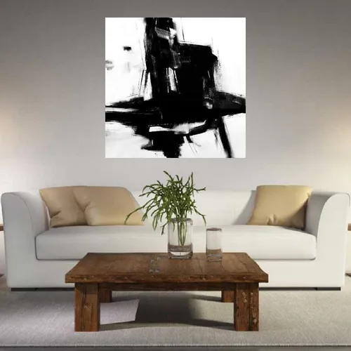 Quadro Minimalista Preto E Branco Cod 2203 90cmx 90cm | Parcelamento ... Quadro Minimalista Preto E Branco Cod 2203 90cmx 90cm | Parcelamento ...