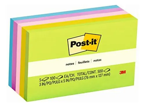 Post It Notes Bloc De Notas Adhesivas 3 X 5 Pulgadas Color Colección