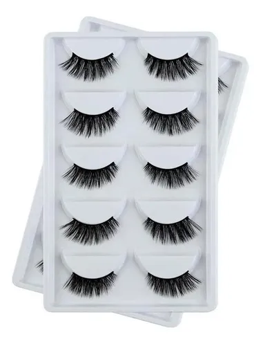 Caja Con 05 Pares De Pestañas Postizas Cantoneira Ml232 Mercadolibre