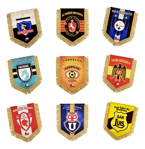 Banderín Grande De Equipos De Futbol De Chile 25x30cm | Cuotas sin interés