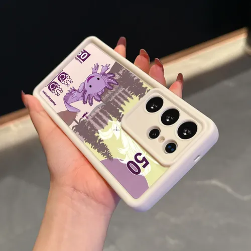 Funda Antigolpe Para Samsung Galaxy A56/a55/a16 Blanco Diseño Axolotl ...