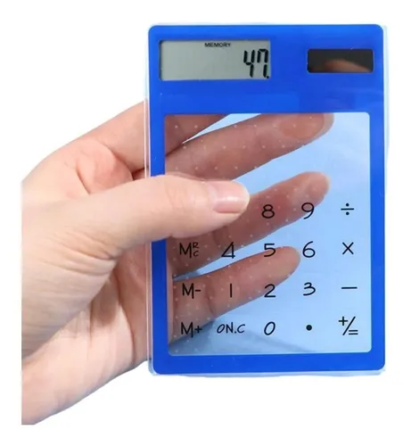 Calculadora Transparente Solar Táctil Colores | Meses Sin Interés