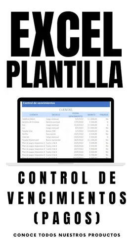 Plantilla Excel Para Control De Vencimientos (pagos) en venta en Suba ... Plantilla Excel Para Control De Vencimientos (pagos) en venta en Suba ...