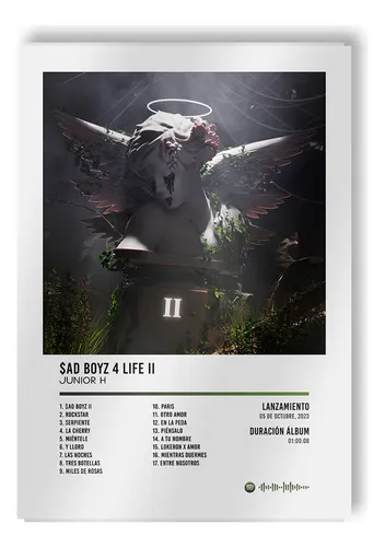 Cuadro Junior H Álbum Sad Boys 4 Life Ii Decorativo 40x60 | Envío gratis