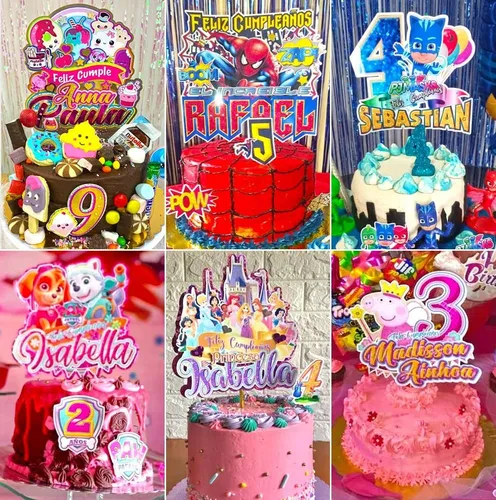 Topper Para Tortas Personalizados 20 Minitoppers Ocasion Mercadolibre