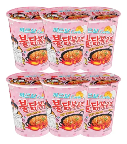 Sopa Instantanea Ramen Buldak Carbonara Picante 6 Vasos 80g | Envío gratis