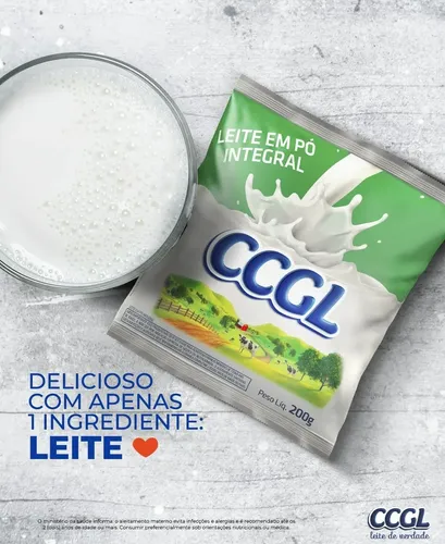 Leite Integral Ccgl 6 Pacotes De 200g | Frete grátis