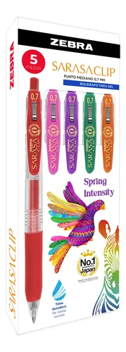 Zebra Bolígrafo Tinta Gel Sarasa Clip Colores Surtidos Spring Intensity Multicolor | MercadoLibre