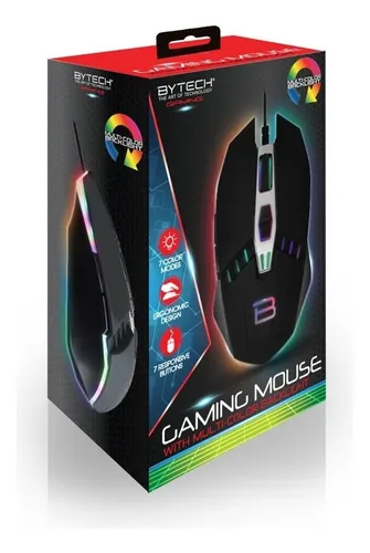 Mouse ergonômico para jogos Bytech Black com luzes RGB | MercadoLivre