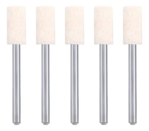 Kit 5 Ponta Montada De Feltro 6mm Cilíndrica Haste 3mm Polir | MercadoLivre