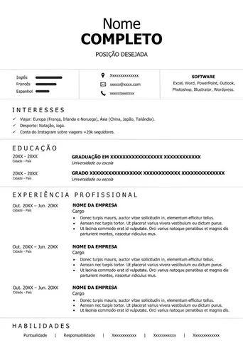 Currículo Simples Pronto Para Editar 100% Editável Em Word à venda em ... Currículo Simples Pronto Para Editar 100% Editável Em Word à venda em ...