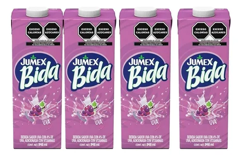 Pack 4 Bebida Jumex Bida Sabor Uva 946 Ml C/u | MercadoLibre