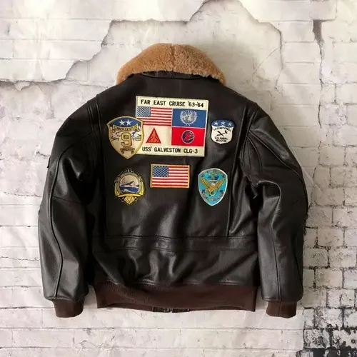 Jaqueta De Couro Masculina K Top Gun Dark Pilot, Preta . | Parcelamento ...