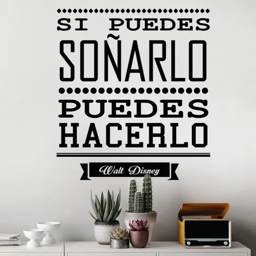 Vinilo Frase Si Puedes Soñarlo Puedes Hacerlo 100x90cm Color Negro ... Vinilo Frase Si Puedes Soñarlo Puedes Hacerlo 100x90cm Color Negro ...
