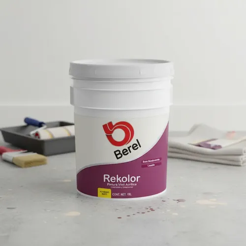 Pintura Vinílica Berel Rekolor Blanco Mate 19 L Lavable | Envío gratis