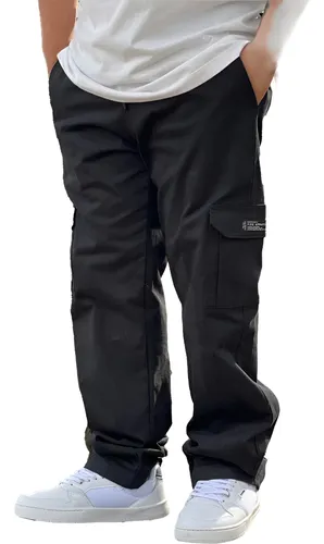 Calça Cargo Sarja Premium Larga Balão Street Unissex Over Mercadolivre