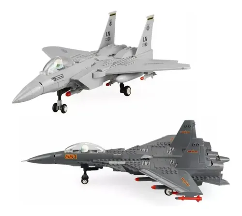 Set Avión De Combate F 15 Usa Vs J 15 China Compatible Lego Cuotas