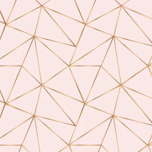 Papel De Parede Geométrico Rosê Gold Ouro Auto Colante 5m