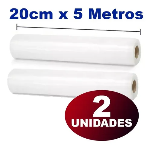 2 Bobina Plástico Para Seladora À Vácuo Ranhuras 20cmx5m | MercadoLivre