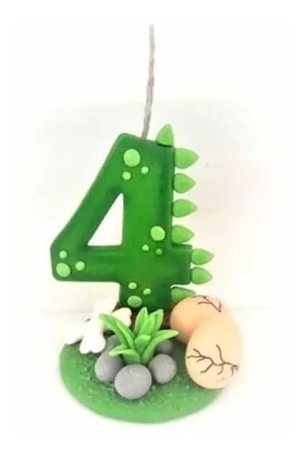 Vela Dinosaurio Cake Topper Pastel Fiesta Dinosaurio Verde Cuotas Sin