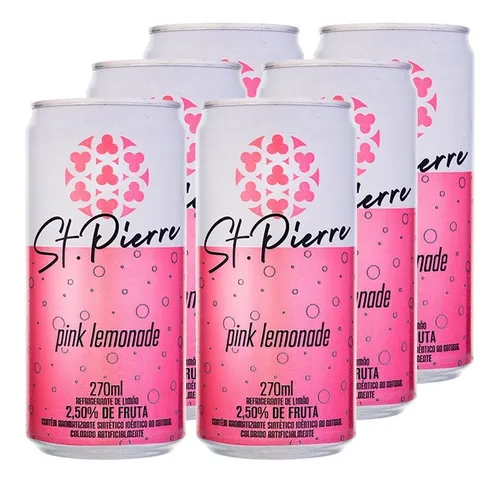 Agua Tônica St Pierre Pink Lemonade Lata 270ml Pack 6 Un Mercadolivre
