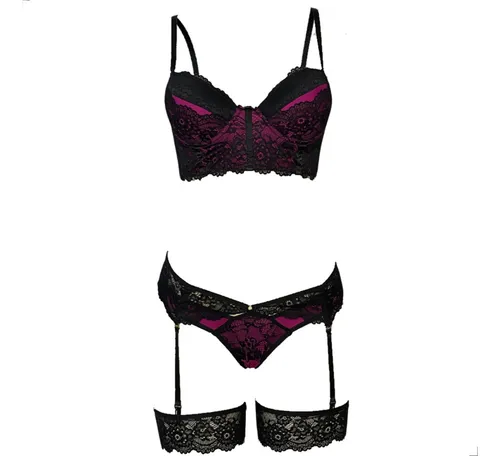 Conjunto De Lingerie Com Bojo Sensual Completo Luxo Parcelamento Sem