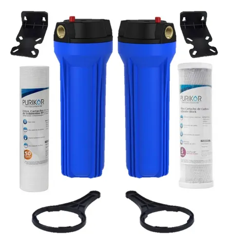 2 Portafiltros Purificador Filtro Agua Sedimento Carbon Acti