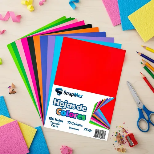Hojas De Colores Intensos 100 Piezas Premium Tamaño Carta | MercadoLibre