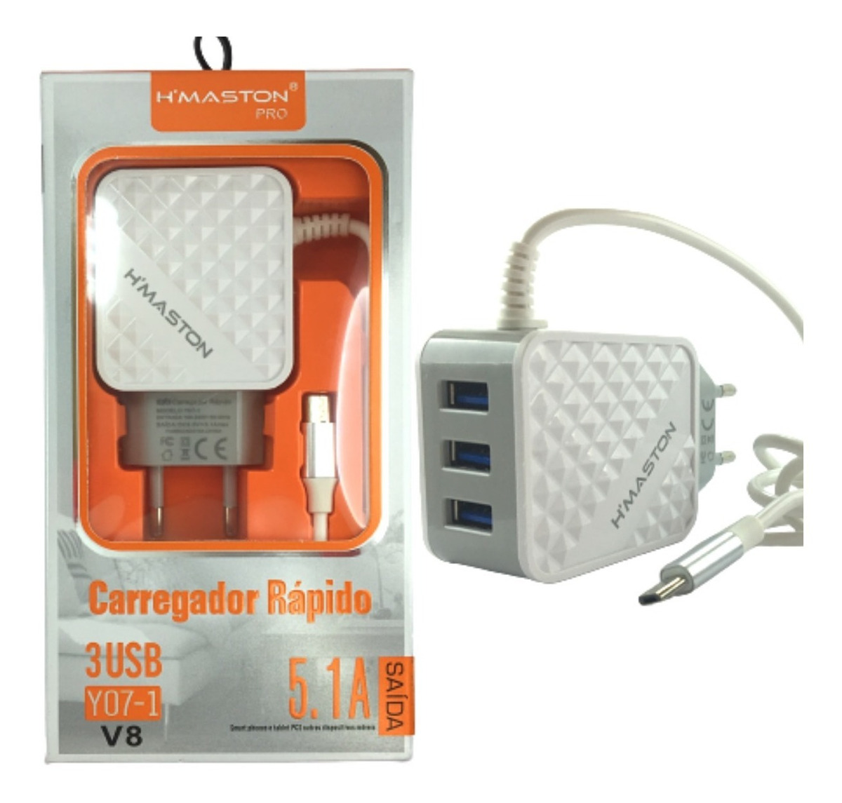 Carregador Rápido De Celular Turbo 5 1 Com 3 Entradas Usb Mercadolivre