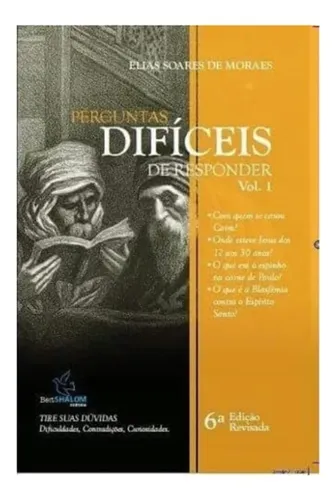Perguntas Difíceis De Responder Livro Vol 1 - Elias Soares | MercadoLivre Perguntas Difíceis De Responder Livro Vol 1 - Elias Soares | MercadoLivre