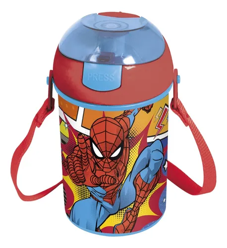 Cantimplora Con Correa Spiderman Pico Retractil Stor Cantimplora Con Correa Spiderman Pico Retractil Stor