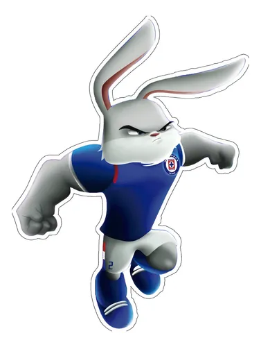 Figura Conejo Cruz Azul Futbol Base Rígida 1 Pza Coroplast Blanco ...