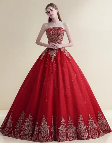 Vestidos De Novia Quinceañera Encaje Bordados Largo Elegan | Meses sin ...