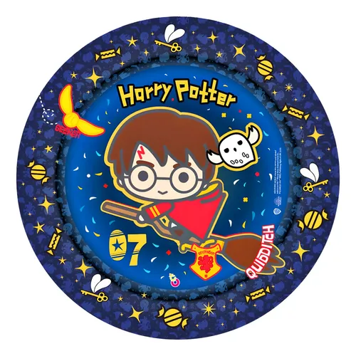Platos Polipapel Para Torta De Harry Potter X8u Color Naranja Mercadolibre